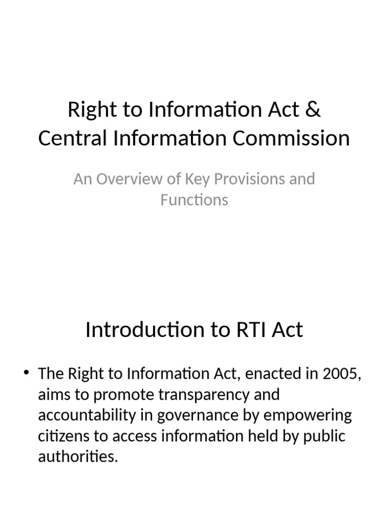 Expanded RTI Act Presentation | PDF | Governance | Legal Documents