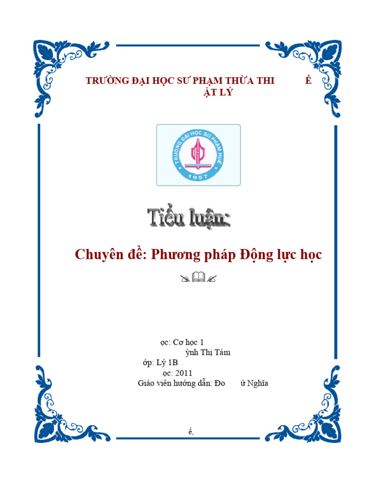(123doc) Tieu Luan Mon Co Hoc Ly Thuyet Chuyen de | PDF