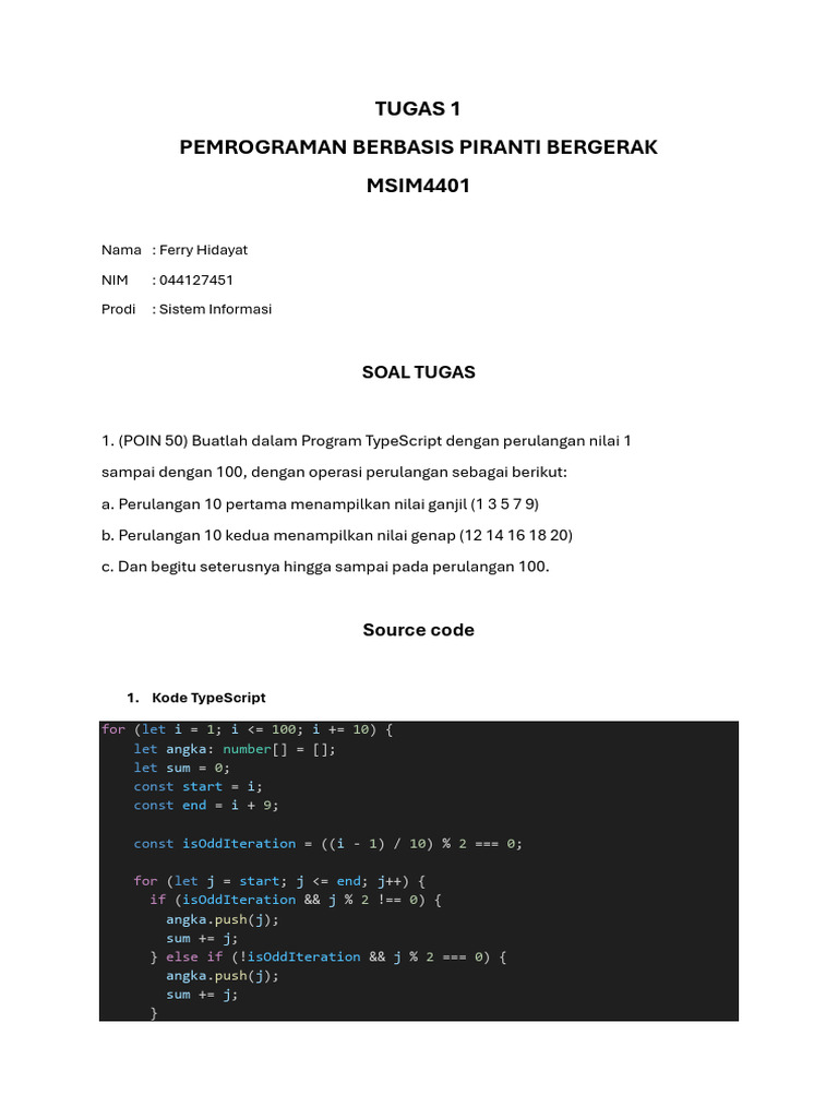 Pemrograman TypeScript dan Vue.js Looping | PDF