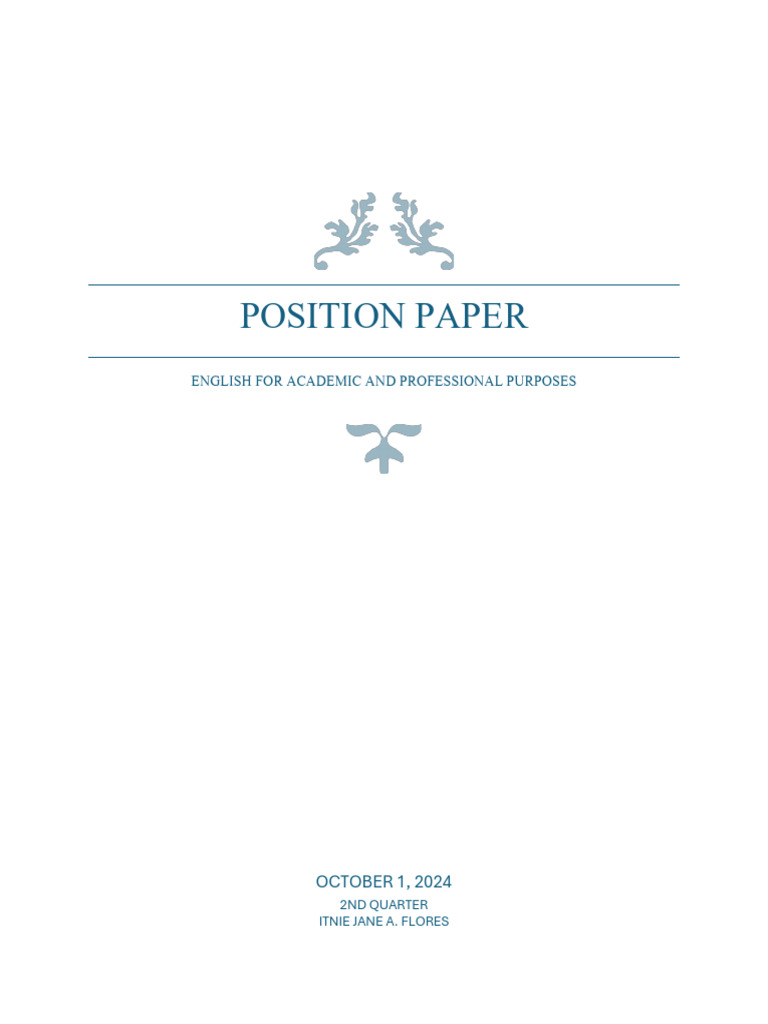 POSITION-PAPER | PDF | Argument | Grammar