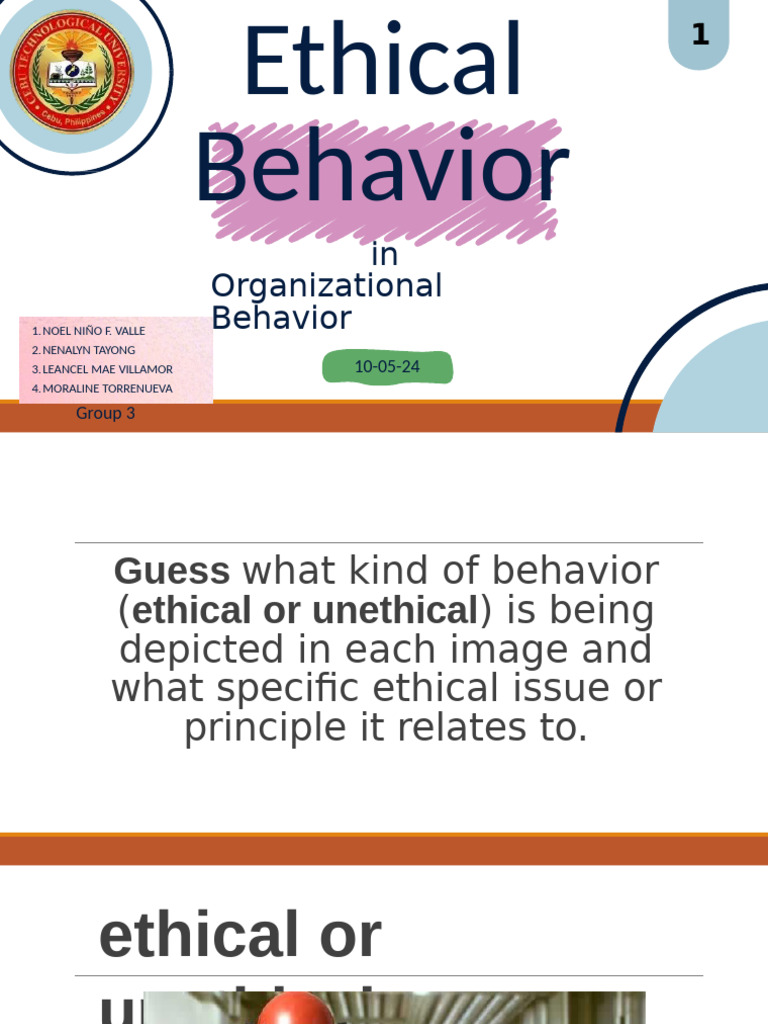 Group 3 Ethical Behavior | PDF | Reputation | Morality