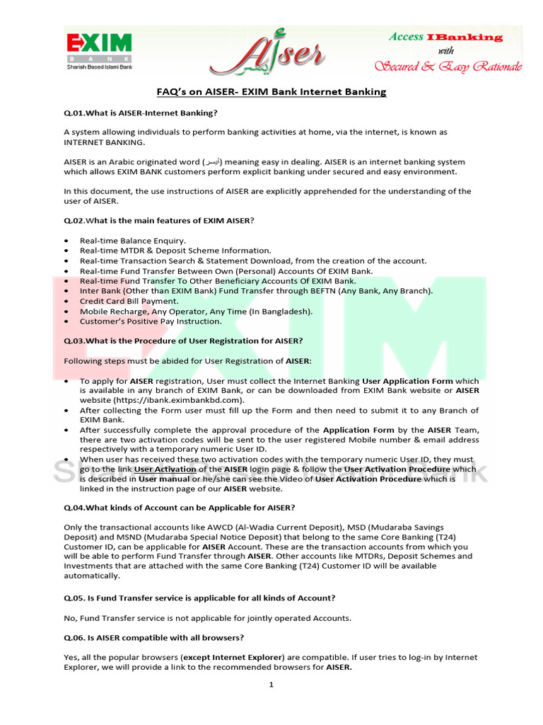 Faq Aiser | PDF | Banks | Online Banking