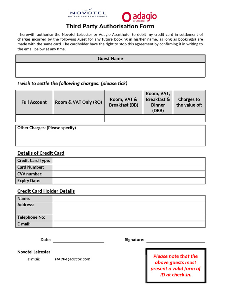 3rd Party Authorisation Form | PDF