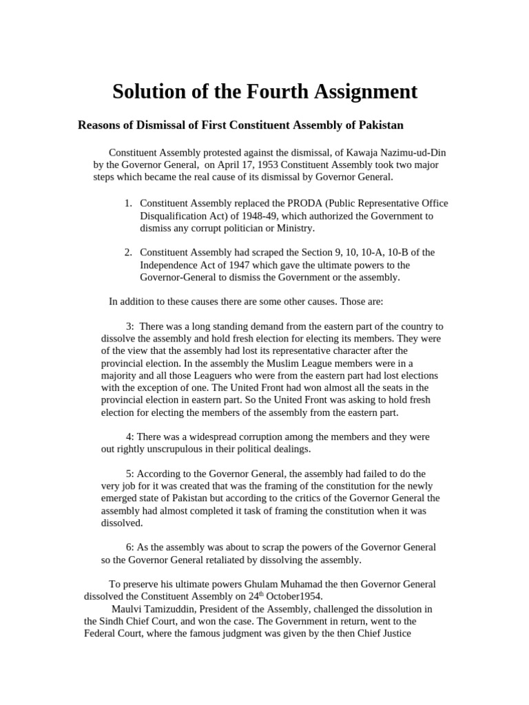 Pakistan Studies - PAK301 Spring 2006 Assignment 04 Solution | PDF ...