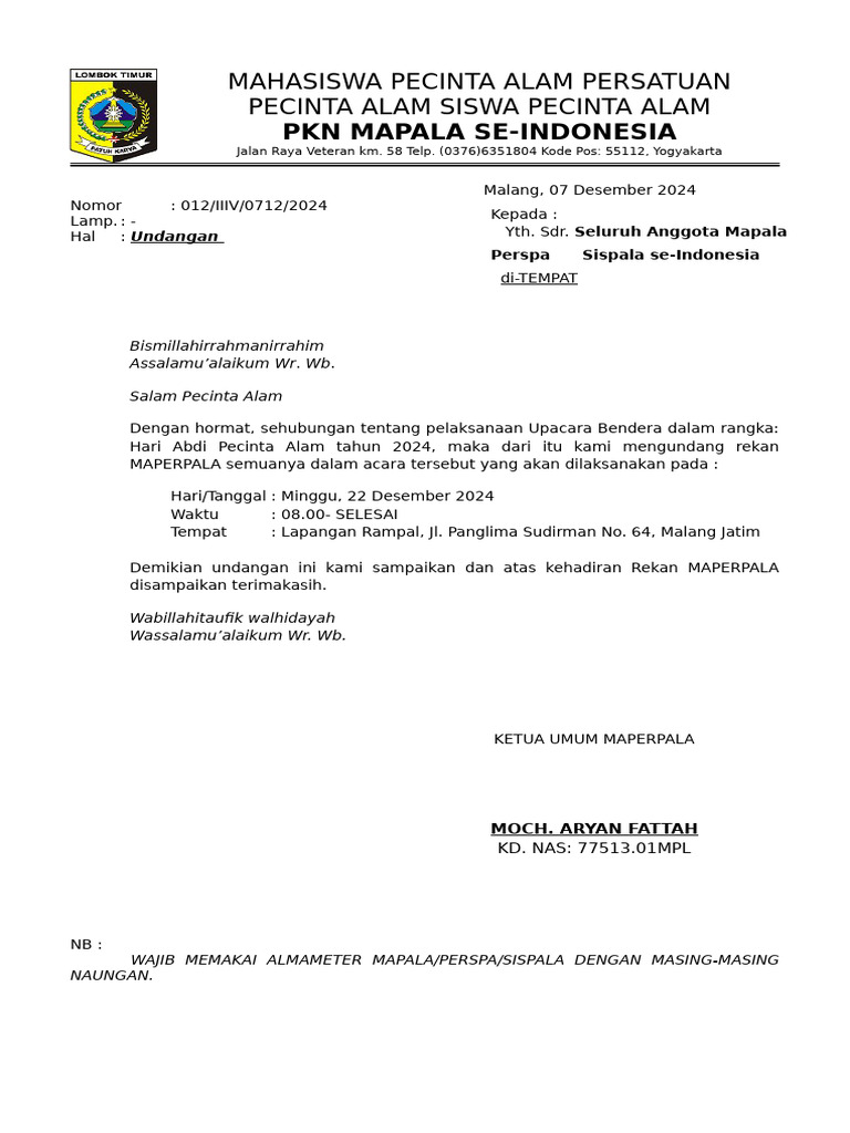 Undangan Pelantikan BPD | PDF