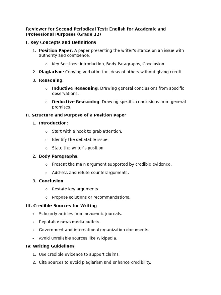 Reviewer For Second Periodical Test | PDF