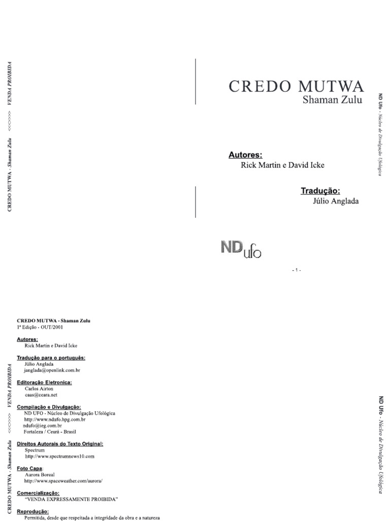 Credo Mutwa Shaman Zulu | PDF