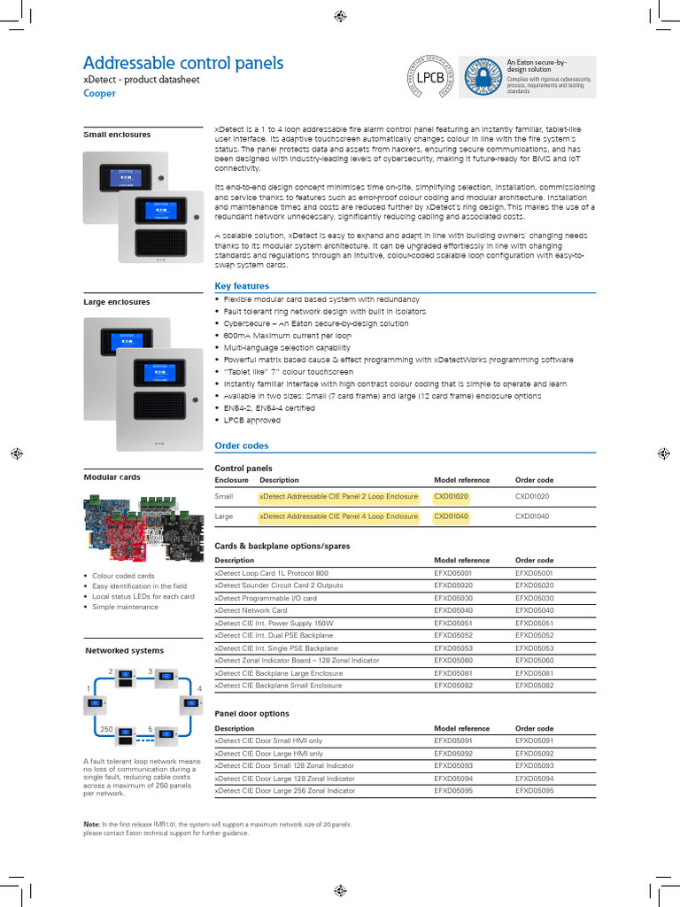 Eaton-Cooper-Fire-Xdetect-Panel-Datasheet-Td450173en-En Version DS0002 ...