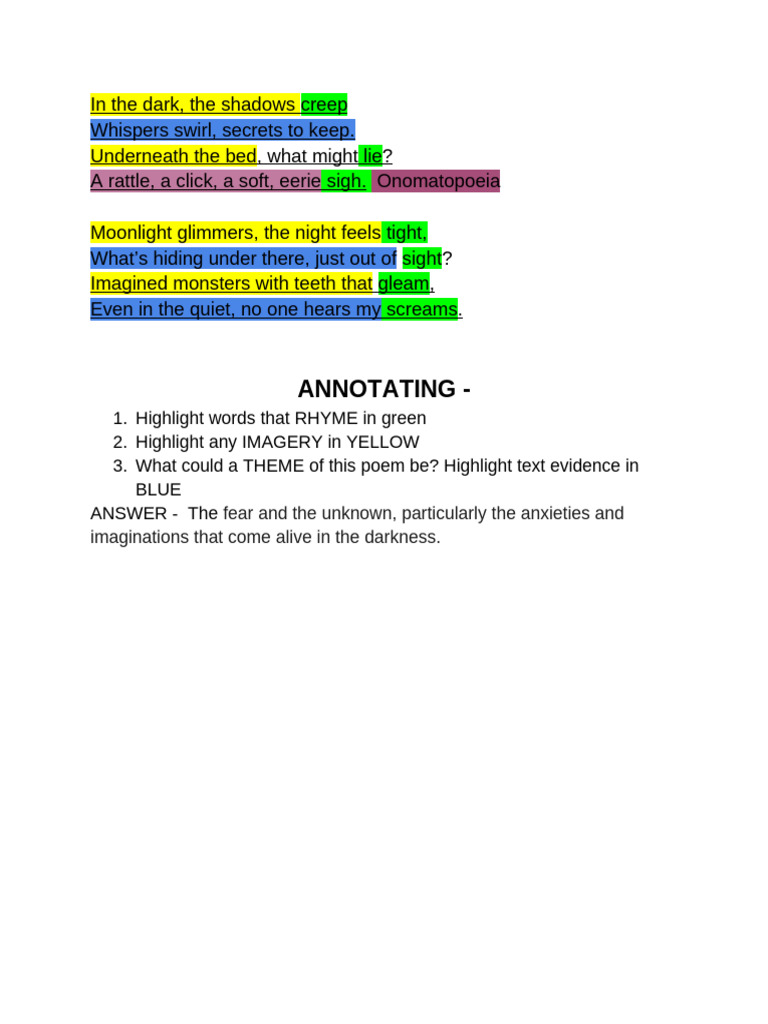 A Frightful Night Poem | PDF