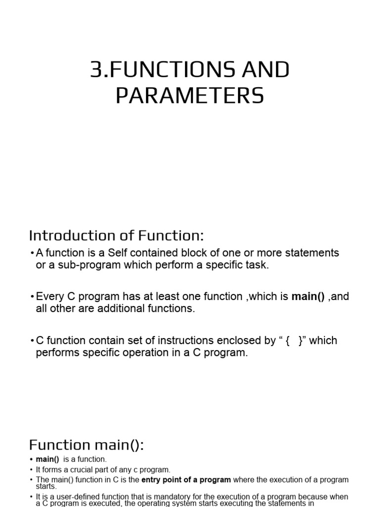 3 Functions And Parameters Pdf Parameter Computer Programming Scope Computer Science