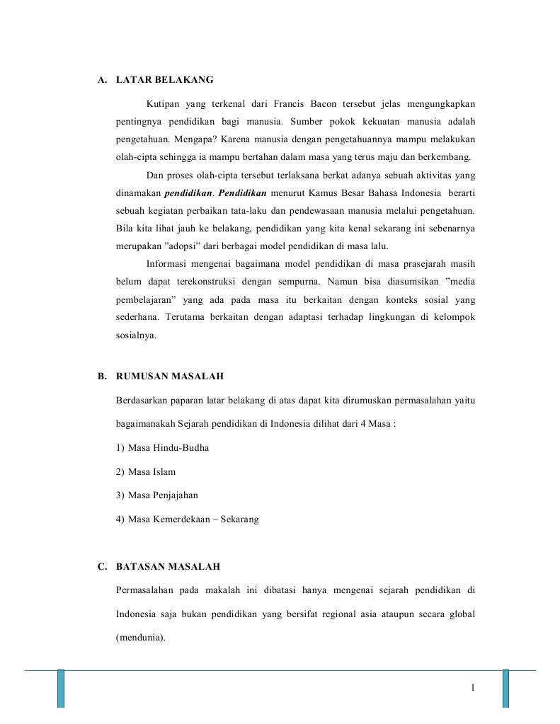 Makalah Sejarah Pendidikan Di Indonesia | PDF