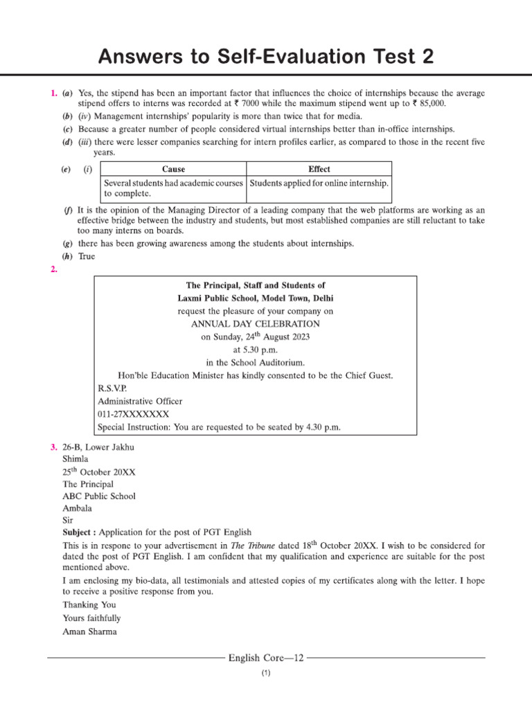 Self Evaluation Test 2 Pdf