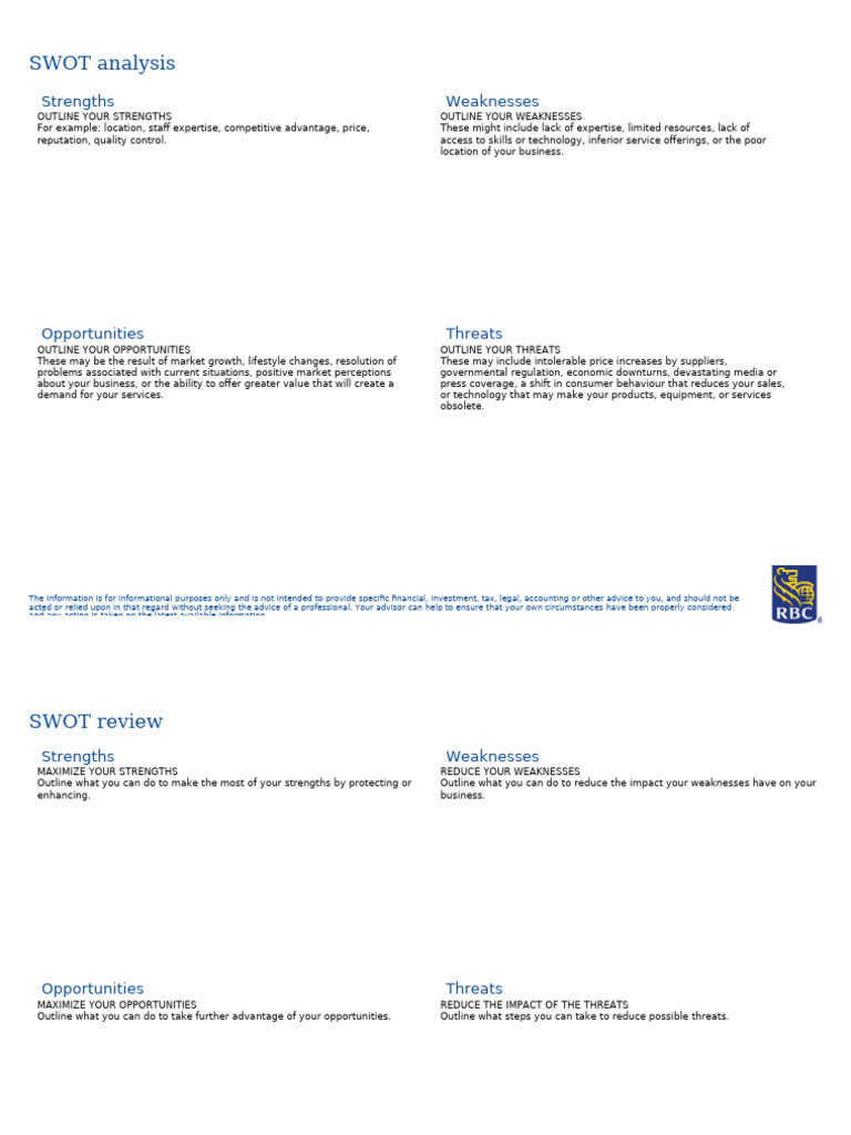 Swot Template | PDF | Swot Analysis | Business