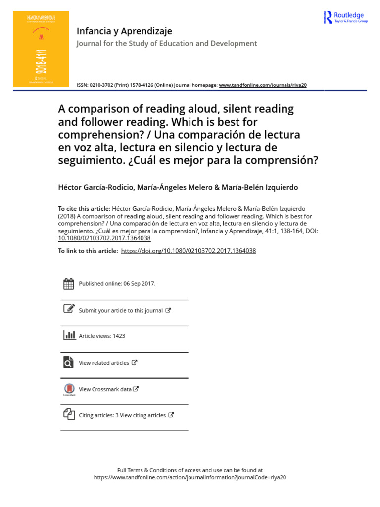 A Comparison of Reading Aloud Silent Reading and Follower Reading ...