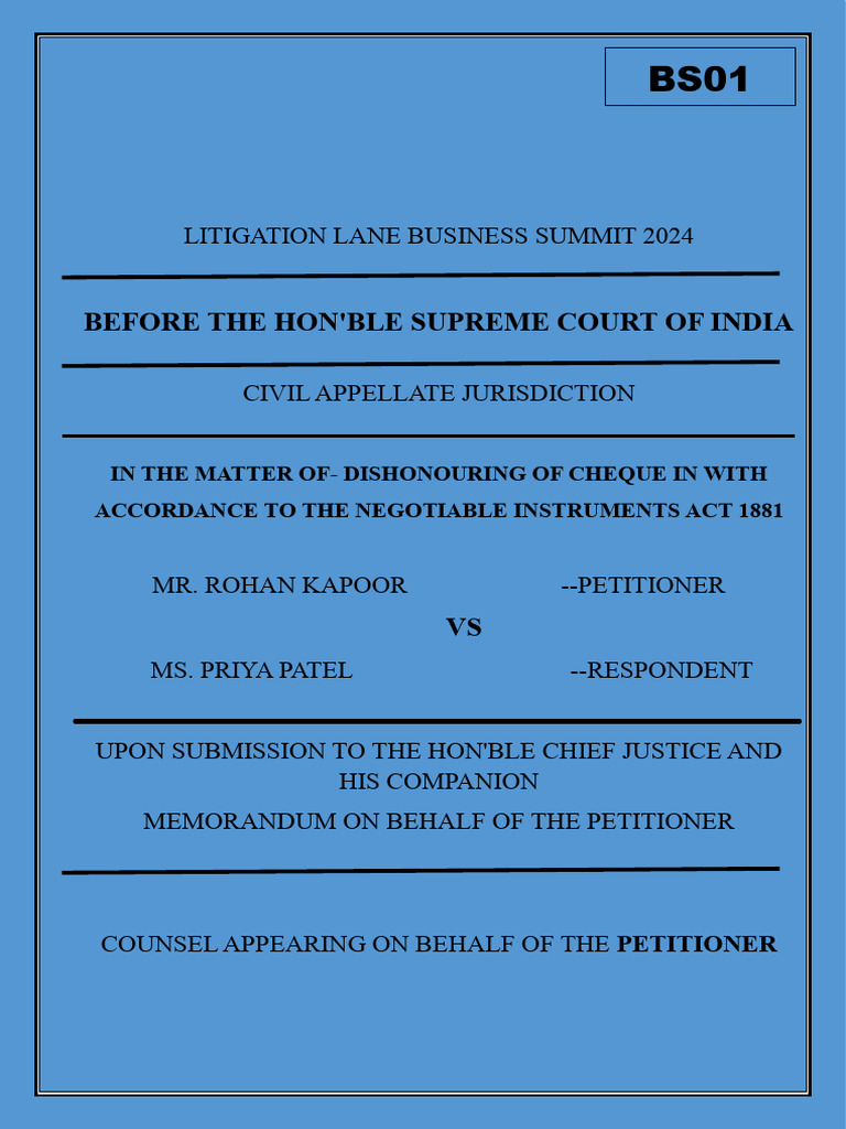 Case 1 Petitioner | PDF | Cheque | Damages