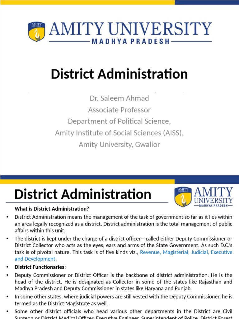 Understanding District Administration Roles | PDF | Taxes | Justice