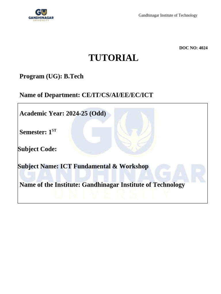 Ict Fundamental And Workshop Tutorial Pdf Pdf World Wide Web