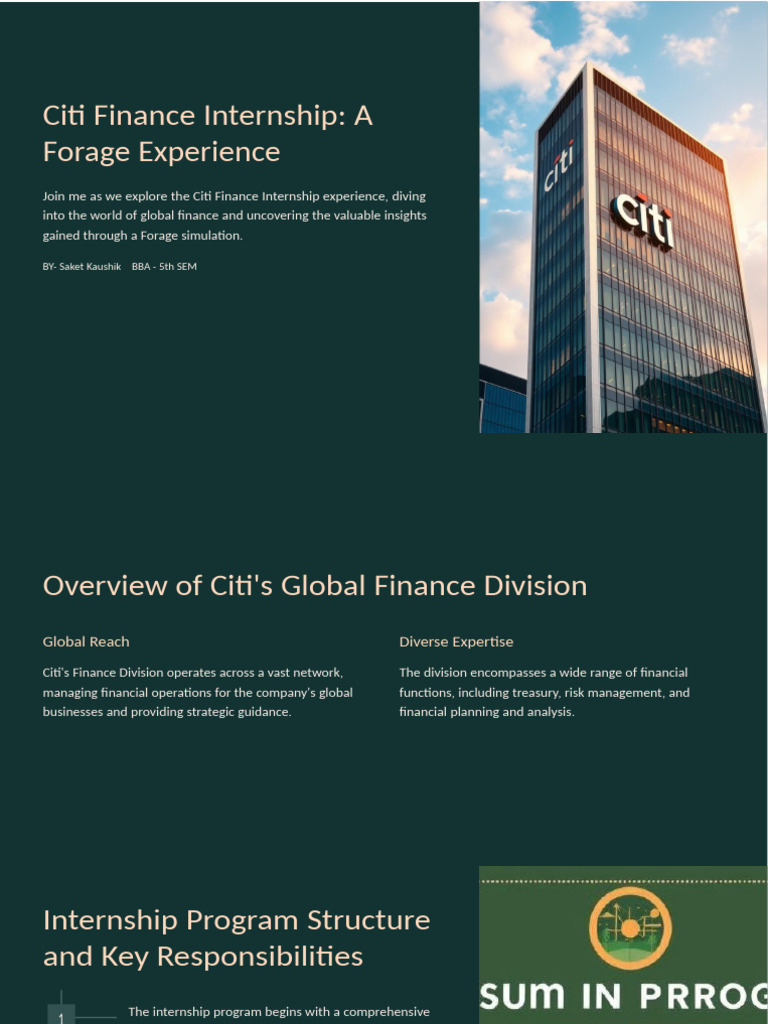 Citi-Finance-Internship-A-Forage-Experience | PDF | Discounted Cash ...