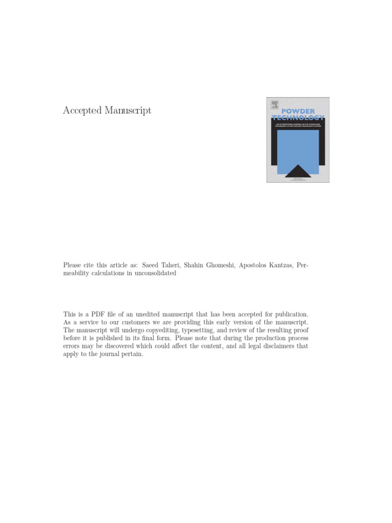 Permeability in Unconsolidated Sands | PDF | Permeability (Earth ...