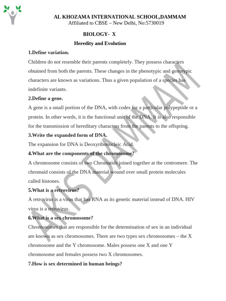 BIOLOGY Heridity and Evolution | PDF | Chromosome | Gene