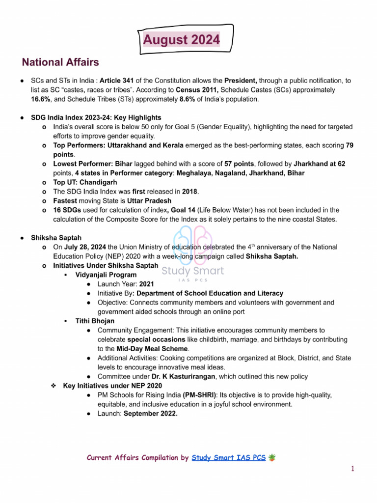 August CAC by Study Smart IAS PCS | PDF