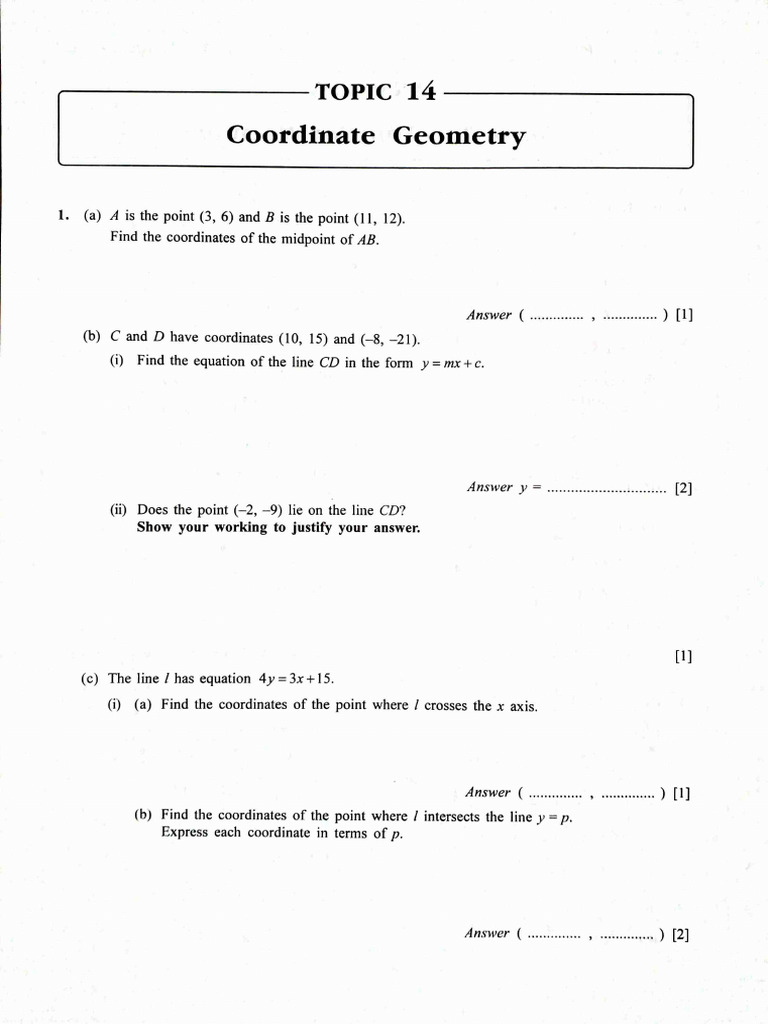 Coordinate Geometry | PDF