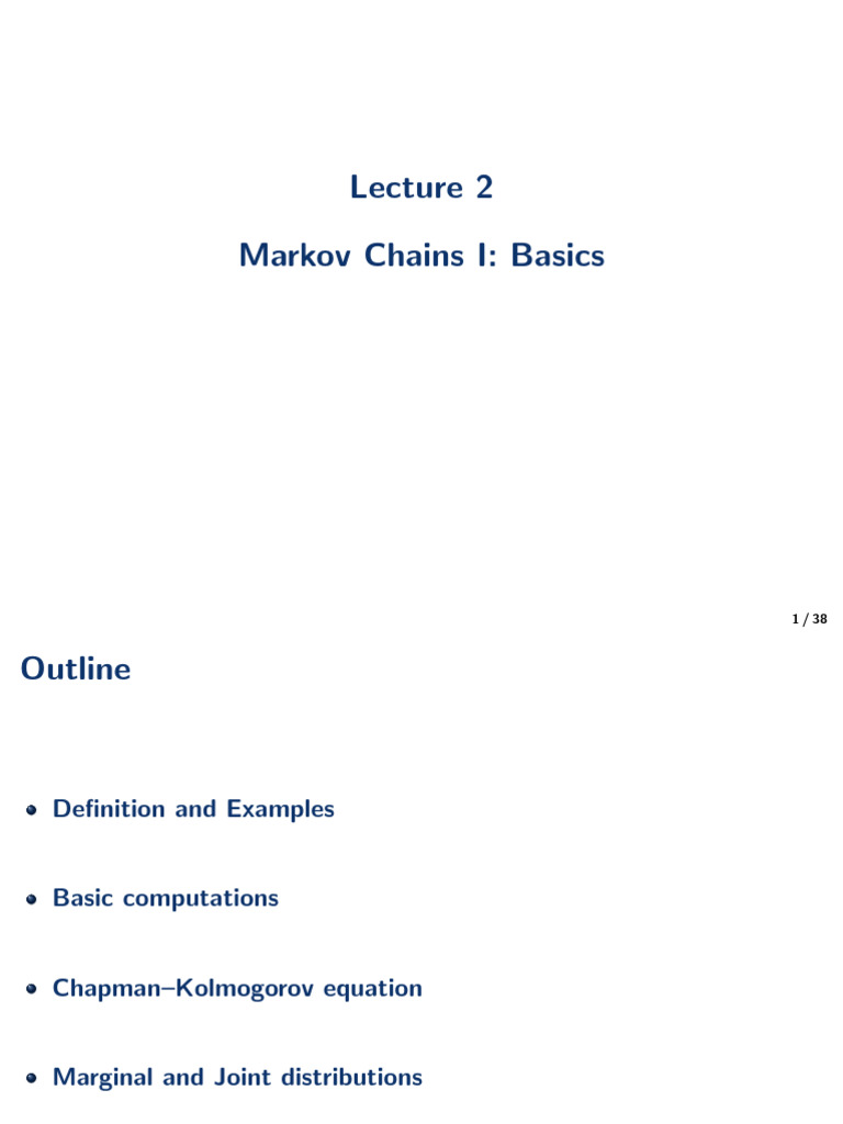 Introduction to Markov Chains | PDF | Markov Chain | Probability