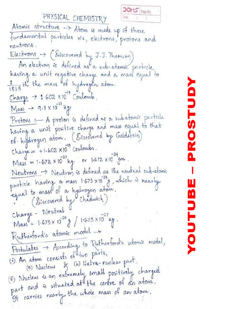 Chemistry Handwritten Note (RHT Mains) | PDF