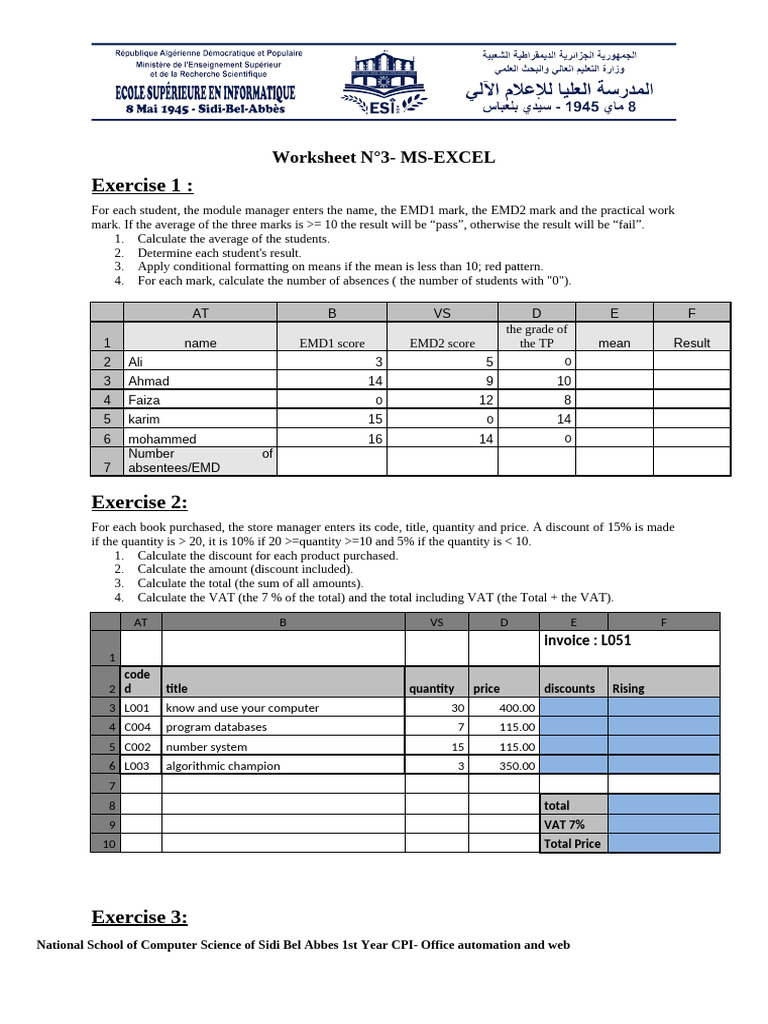 Tp3 Excel English(1) | PDF