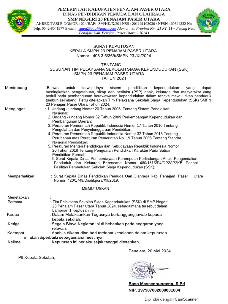 SK Tim SSK Smpn23ppu | PDF