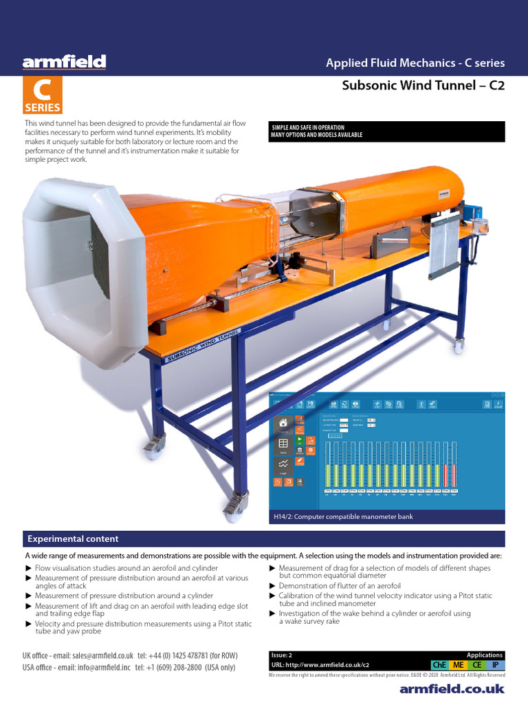 C2 Subsonic Wind Tunnel DataSheet V2a-Web | PDF | Airspeed | Airfoil