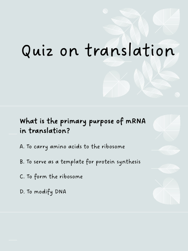Quiz on translation | PDF