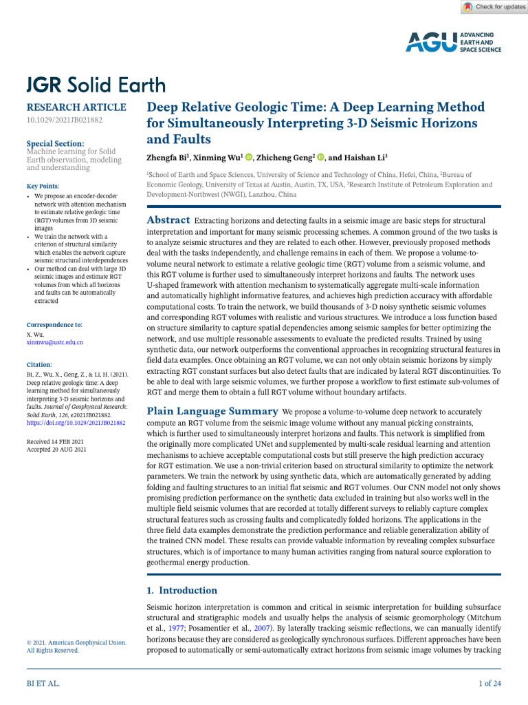 JGR Solid Earth - 2021 - Bi - Deep Relative Geologic Time A Deep ...