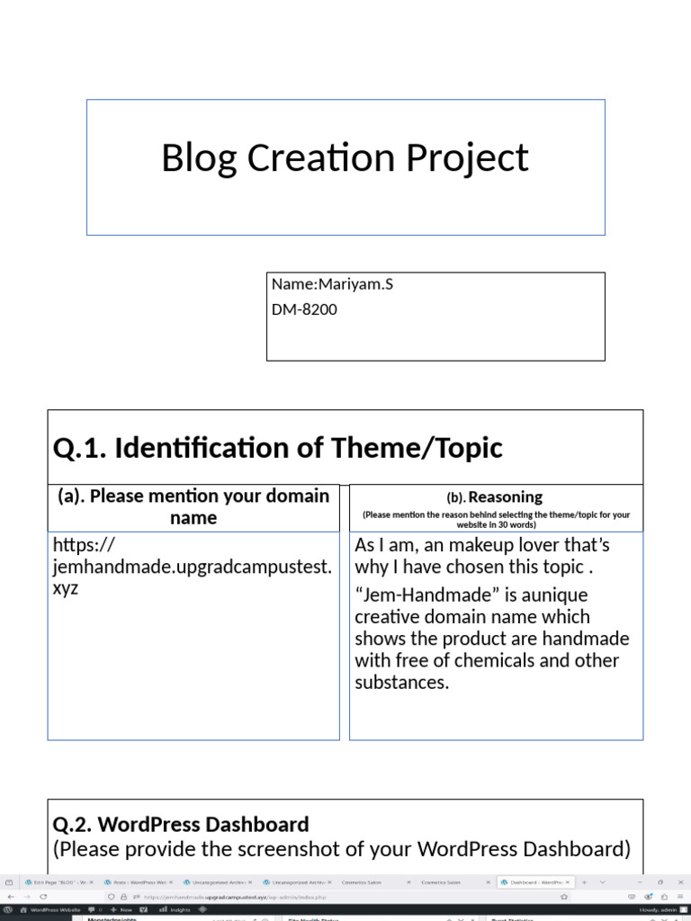 Blog+Creation+Project Template | PDF