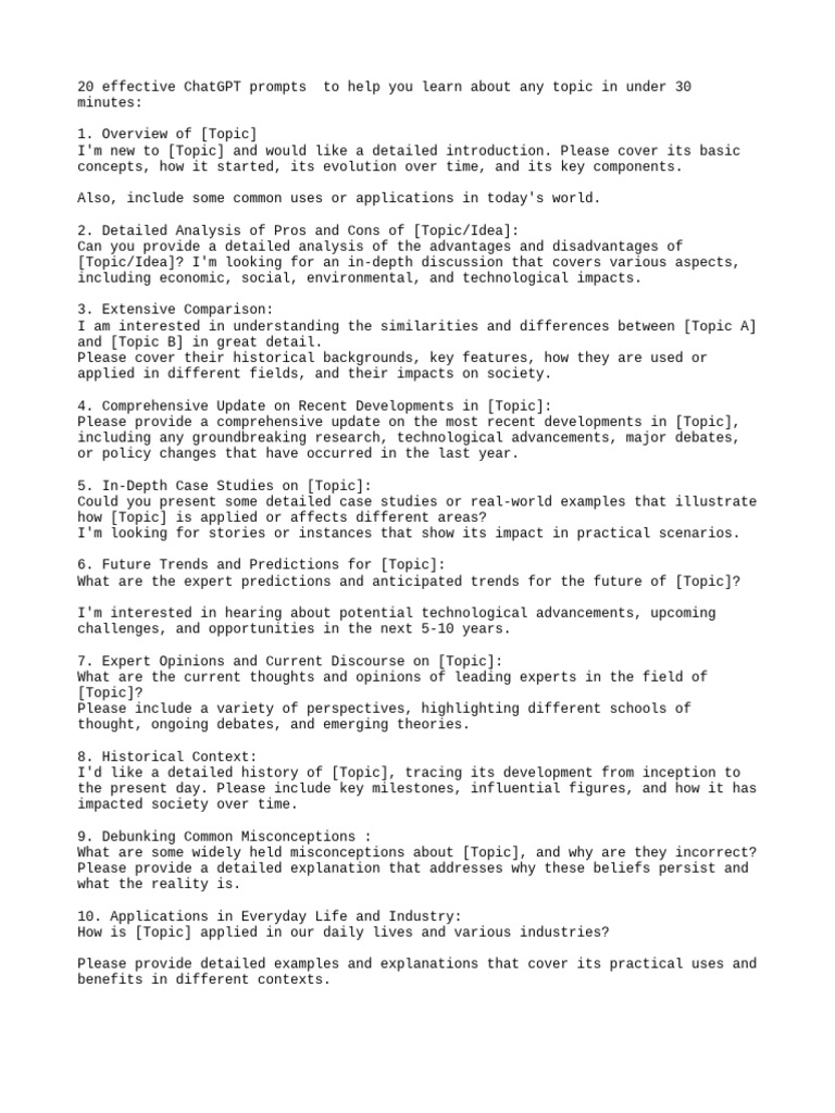 20 Effective ChatGPT Prompts To He | PDF | Science | Cognition