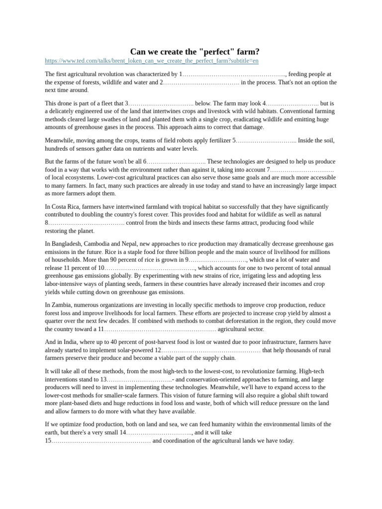 Can We Create The Perfect Farm | PDF | Agriculture | Rice