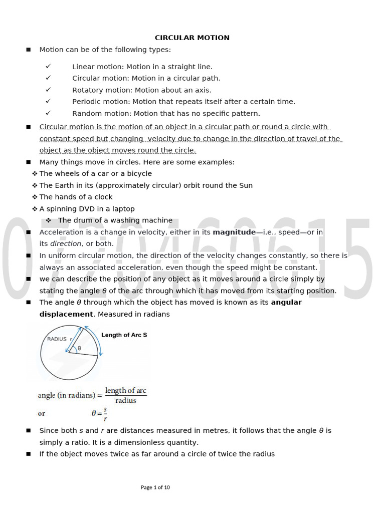 As Circular Motion | PDF | Angle | Acceleration