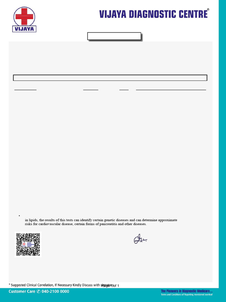 Report - U RAJESH (241050035587) | PDF | Cholesterol | Metabolic Disorders