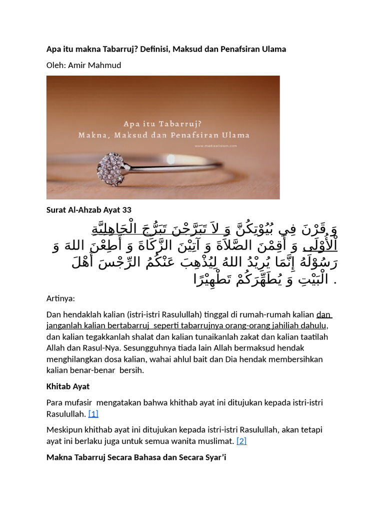 Apa Itu Makna Tabarruj | PDF