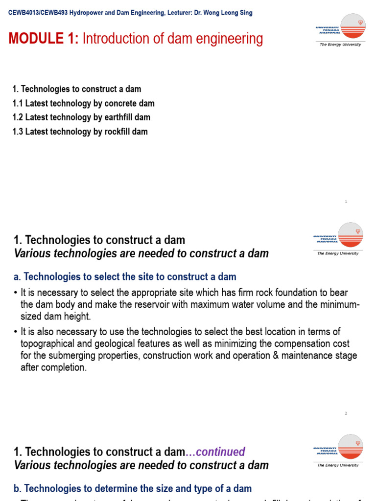 Introduction of Dam Engineering | PDF | Landscape | Civil Engineering