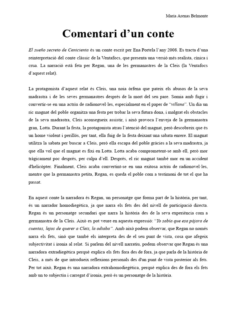 Comentari D'un Conte | PDF