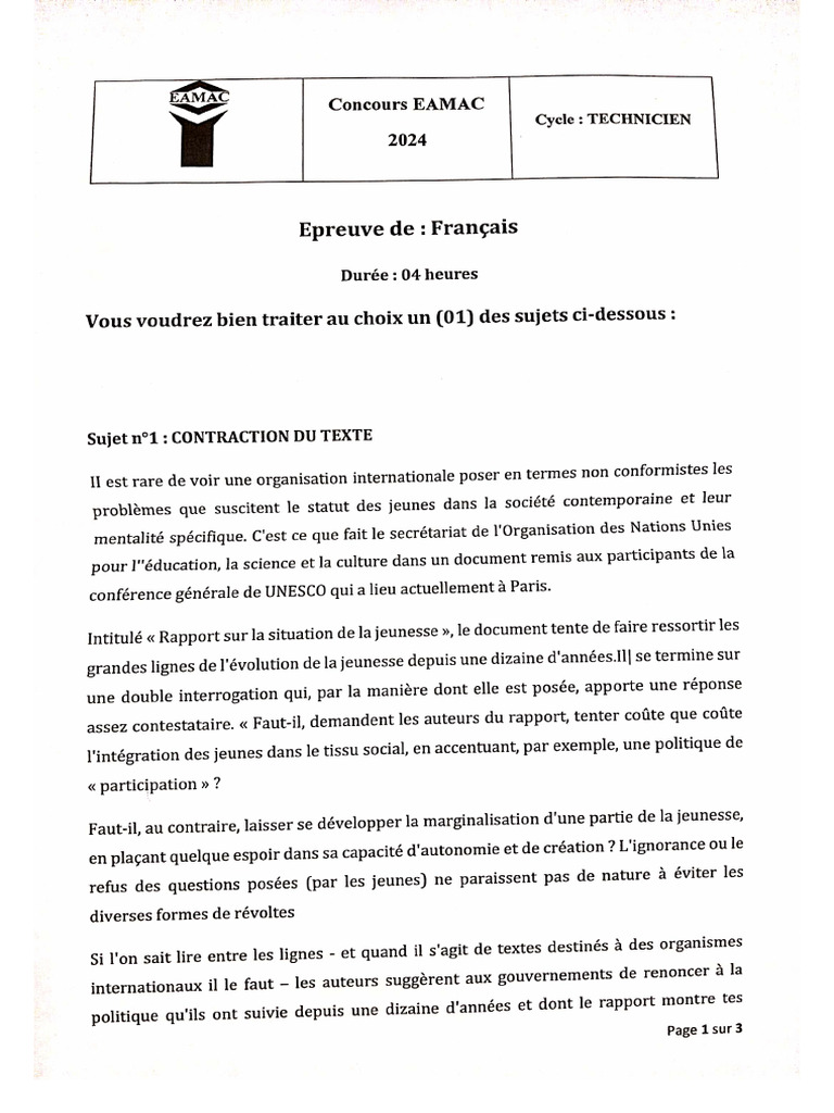 EAMAC 2024 Exam Results and Topics | PDF