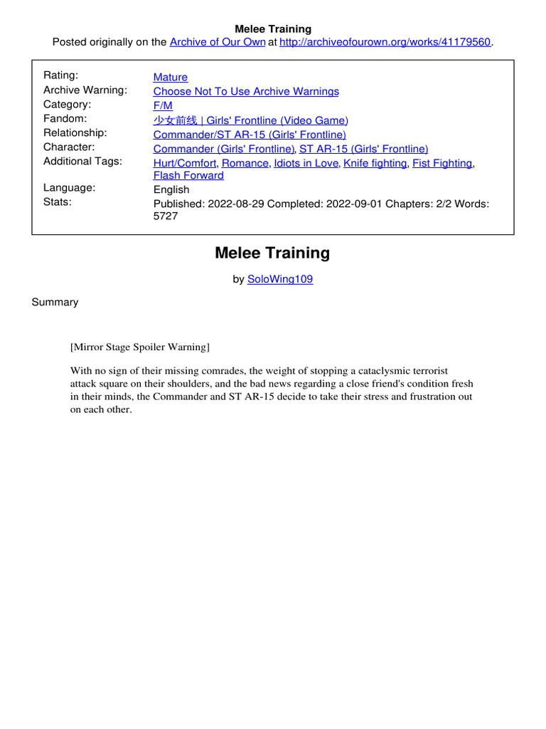 Melee Training | PDF