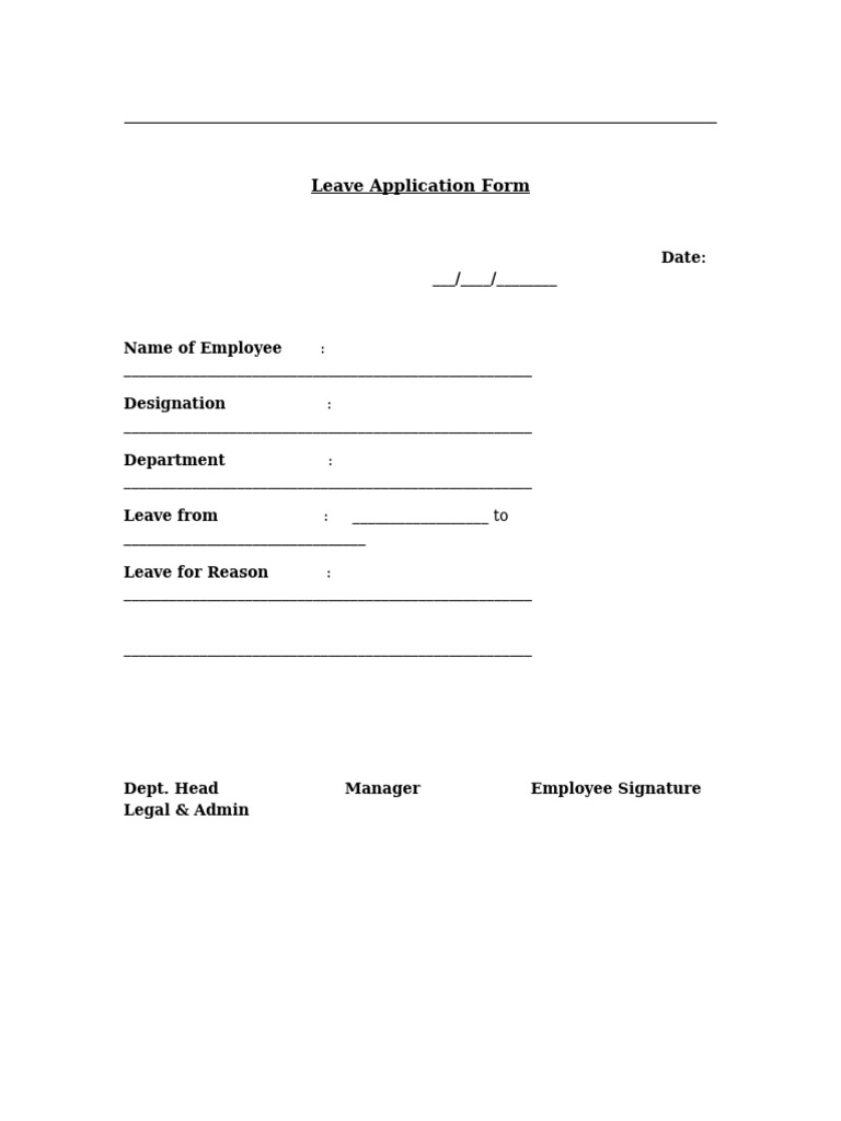 07 Leave Application Format | PDF