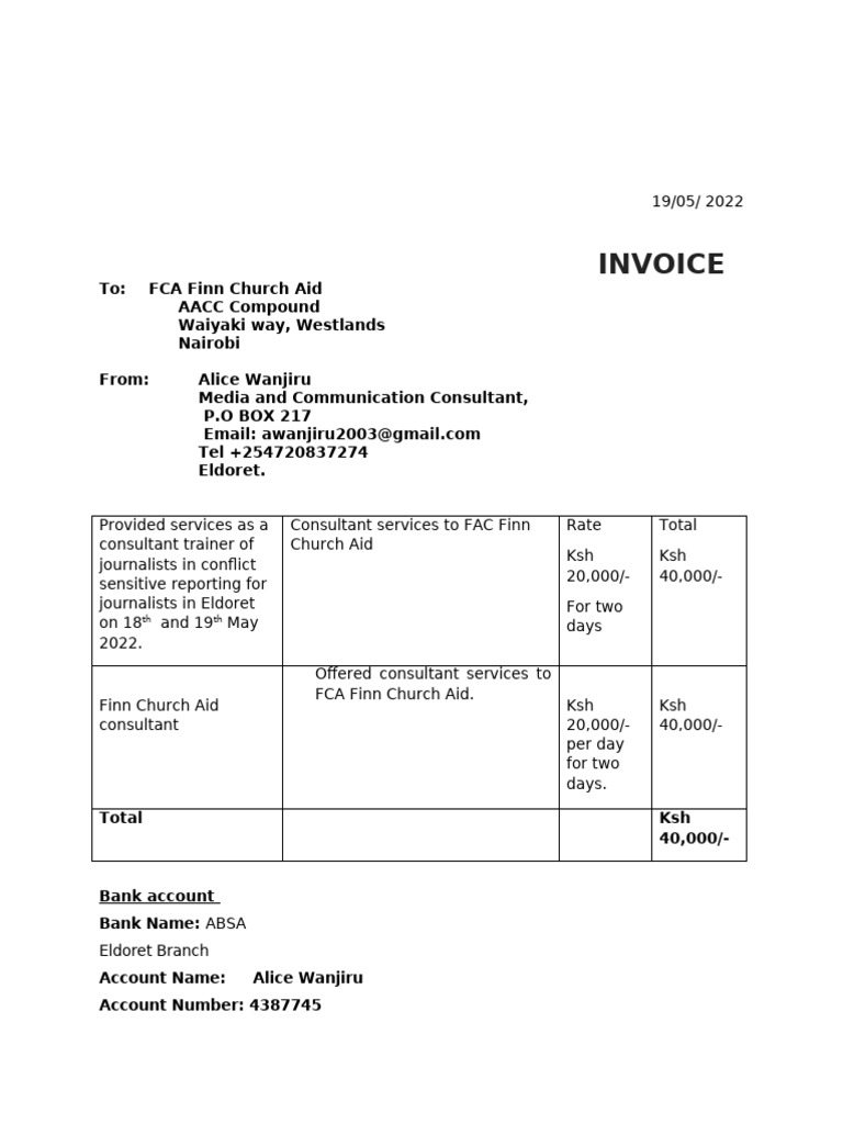 Fca Finn Invoice | PDF