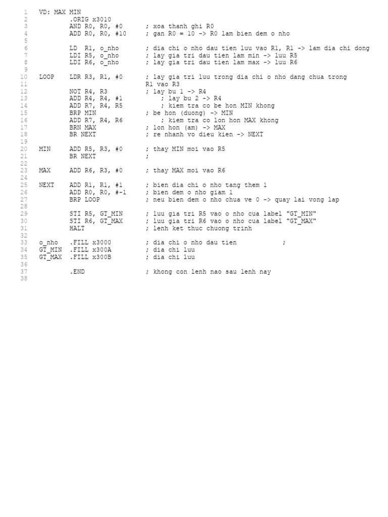LC-3 Min Max Algorithm Code | PDF