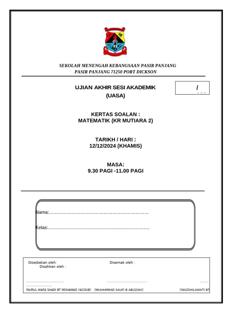 Cover Uasa 2024 | PDF