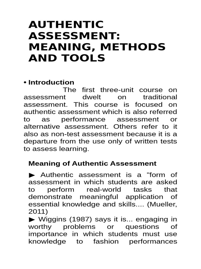 AUTHENTIC-ASSESSMENT | PDF | Educational Assessment | Knowledge
