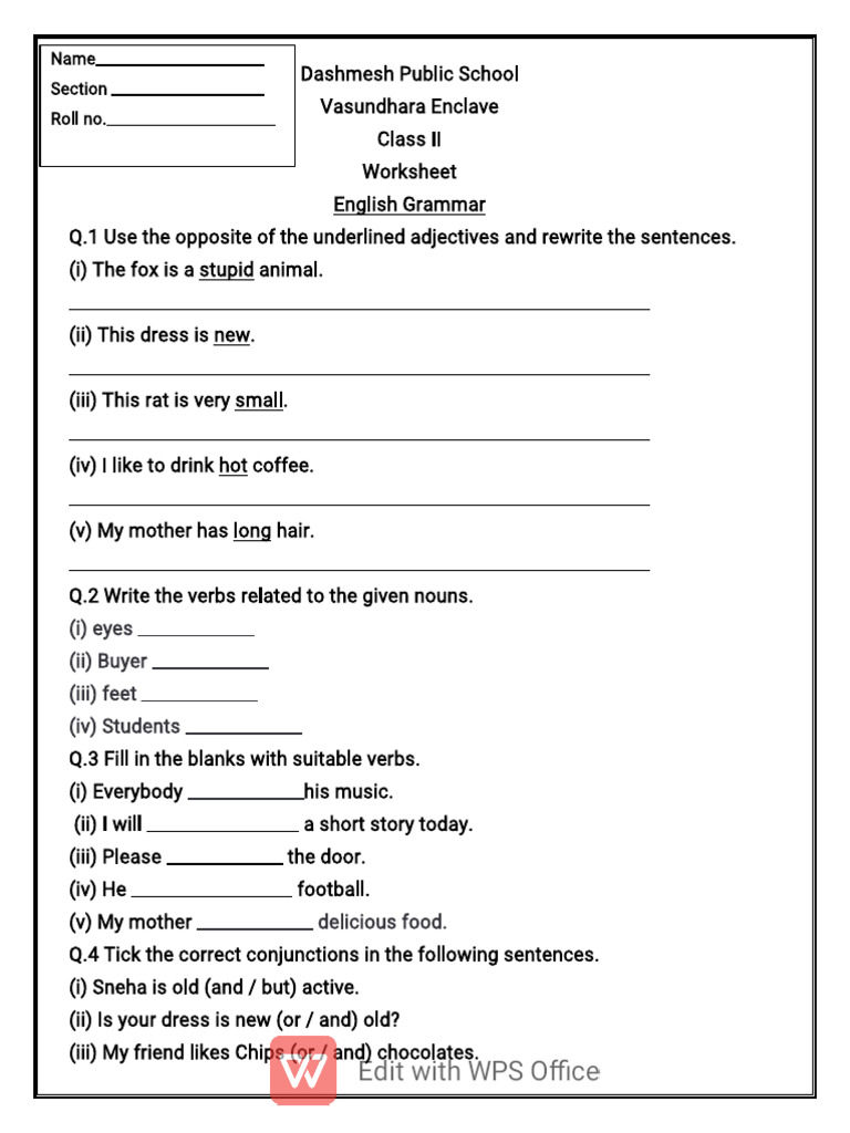 Worksheet For UT (English Grammar & Writing) | PDF | English Grammar | Language Mechanics