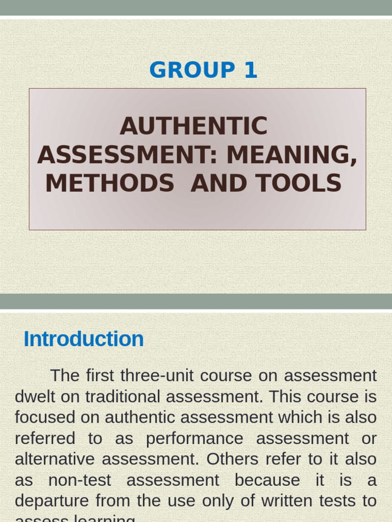 Authentic vs Traditional Assessment Explained | PDF | Educational Assessment | Knowledge